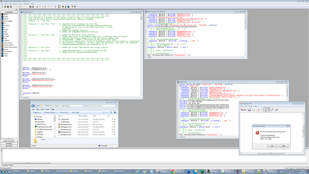 Syntax error after adding HSLAppsLib to method - Hamilton (Venus) - Lab ...
