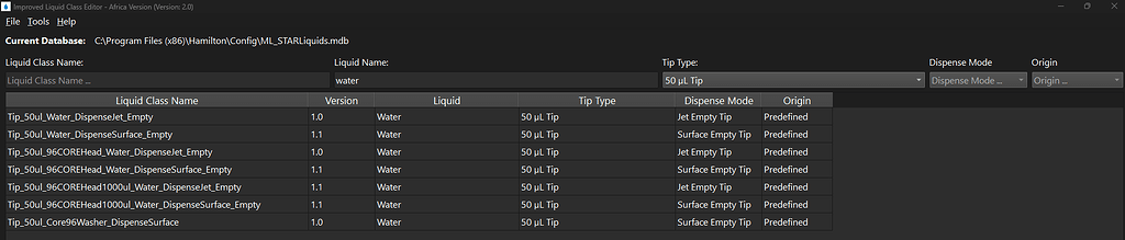 Improved Liquid Class Editor - Hamilton (Venus) - Lab Automation Forums
